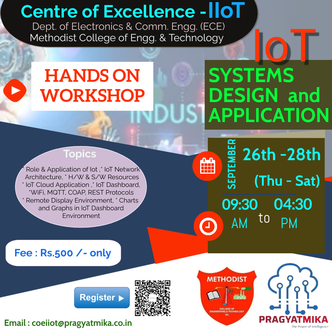 Workshop on IoT Systems Design and Application - ECE, EEE, CS, Mech. Students